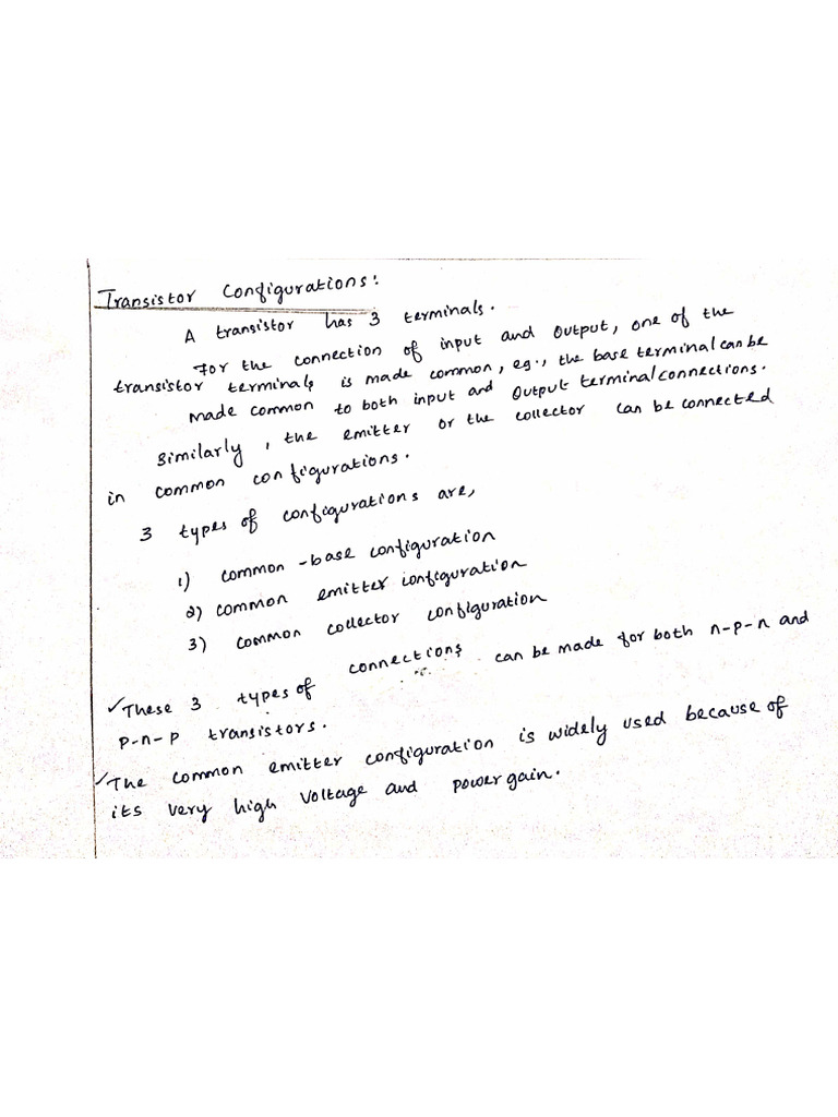 Transistor Configurations | PDF
