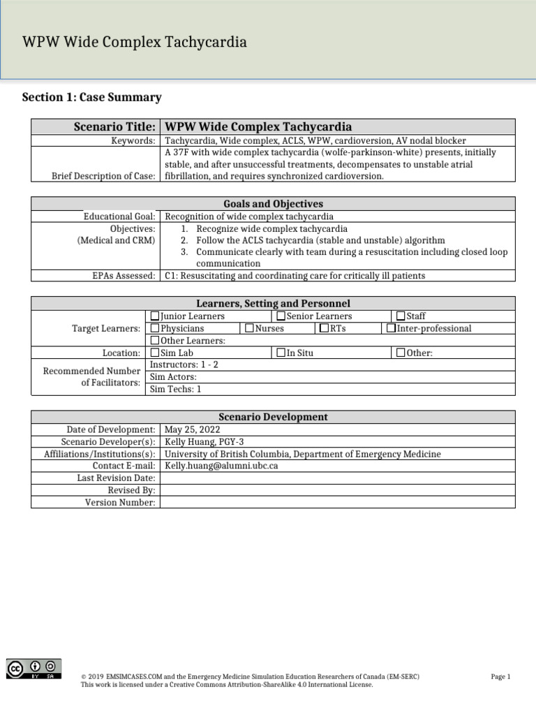 Wide Complex Tachycardia WPW 1 | PDF | Cardiology | Medicine