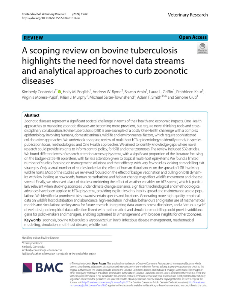 A scoping review on bovine tuberculosis | PDF | Microbiology