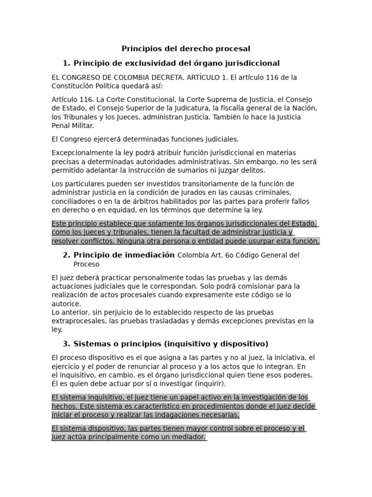 Principios Del Derecho Procesal | PDF | Judicaturas | Debido al proceso