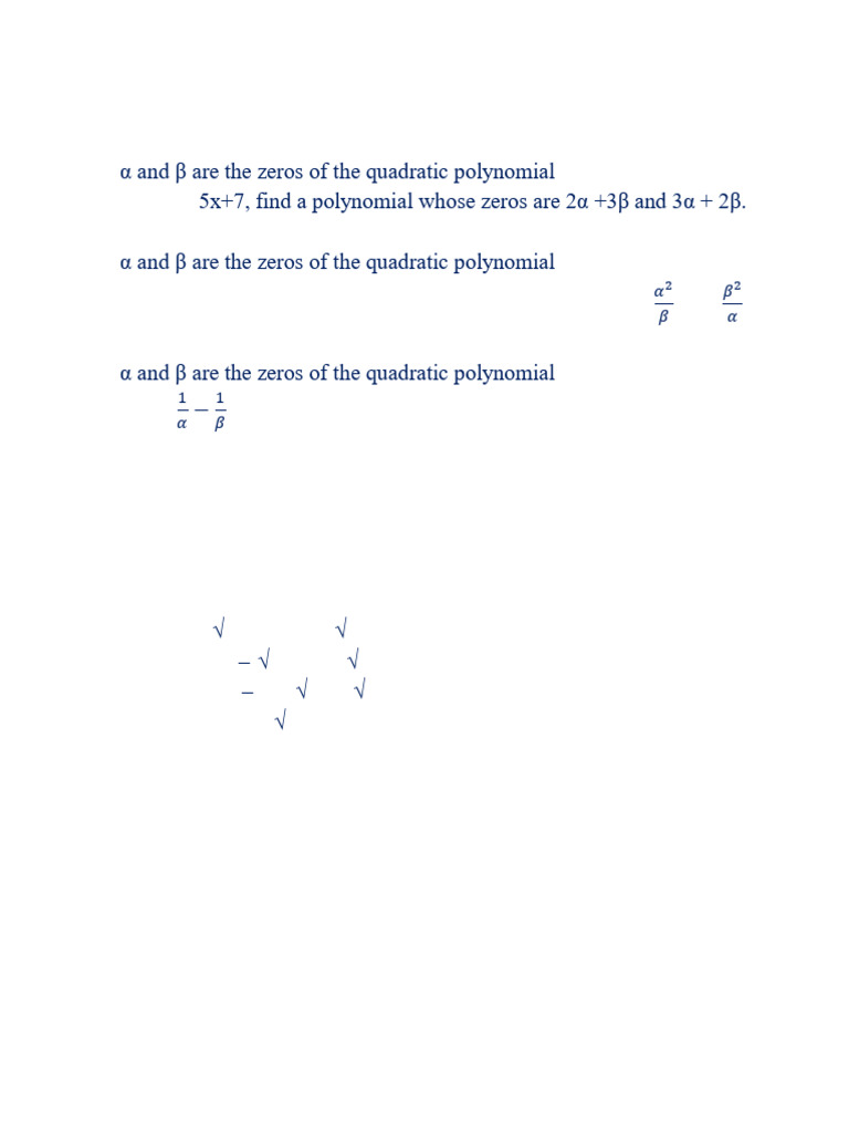 Assignment - 2 Chapter-Polynomials | PDF