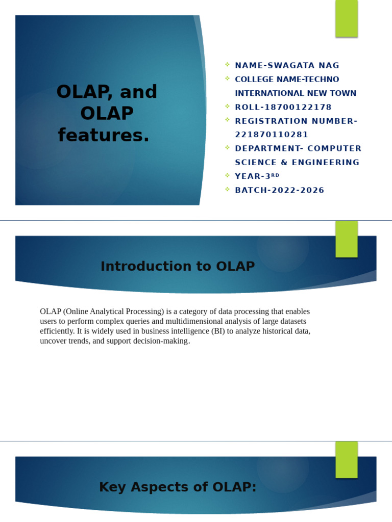 OLAP, and OLAP Features | PDF | Data Management Software | Computer Data