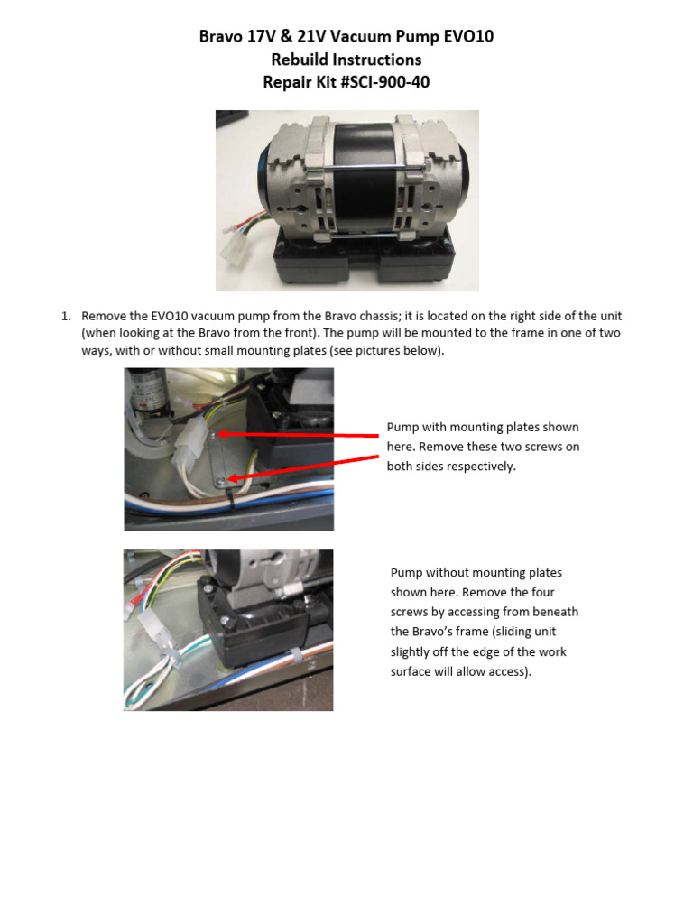 Bravo 17V & 21V Pump Rebuild Guide | PDF | Screw | Pump