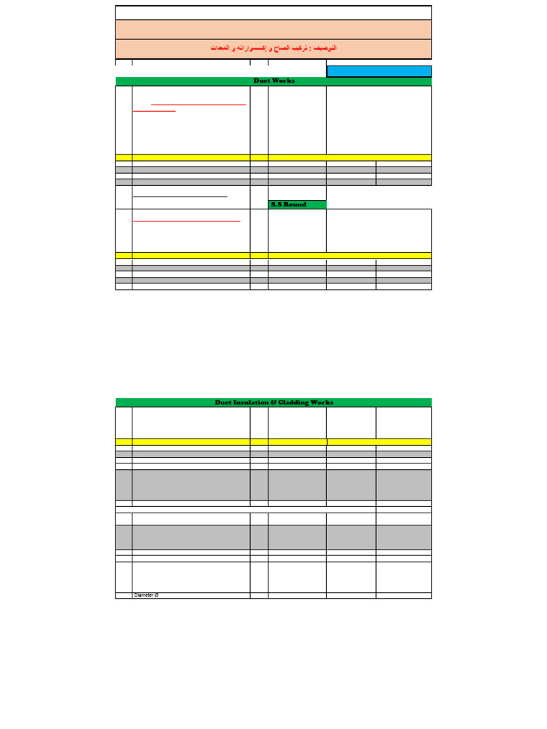 HVAC 1st Fix BOQ - Sub Contractor BOQ - Target Price 1st Fix Empty ...