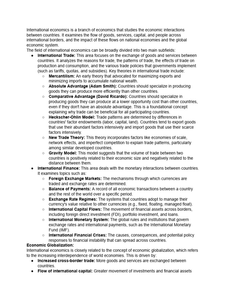 International Economics | PDF | International Economics | Economics