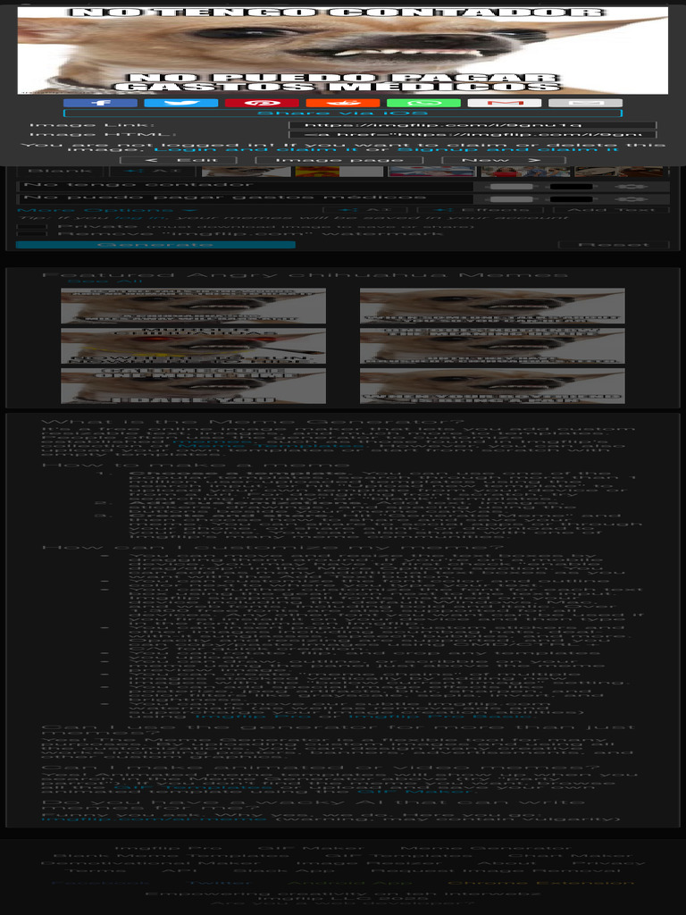 Angry Chihuahua Meme Generator - Imgflip | PDF | Software | Computing