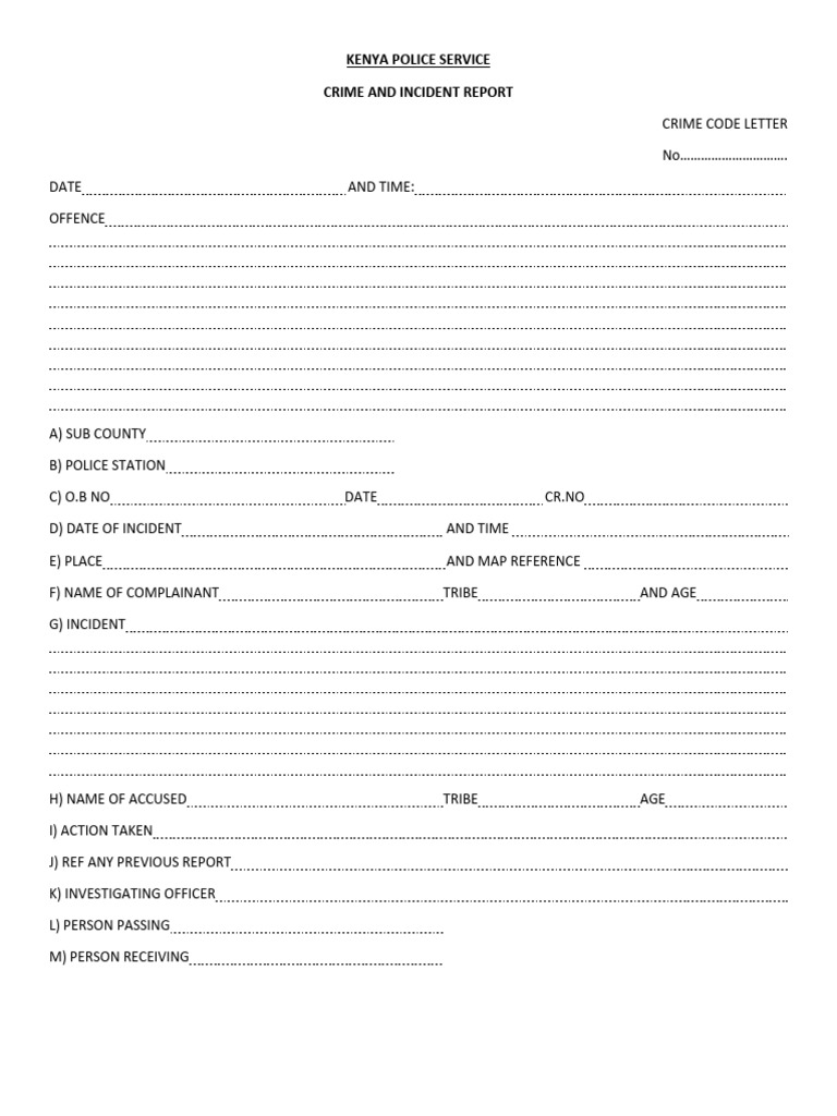 Crime and Incident Report | PDF