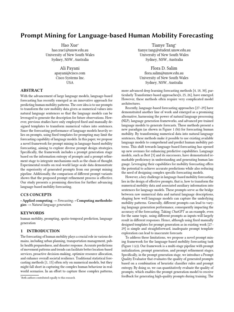 Prompt Mining For Language Based Human M | PDF | Information | Forecasting