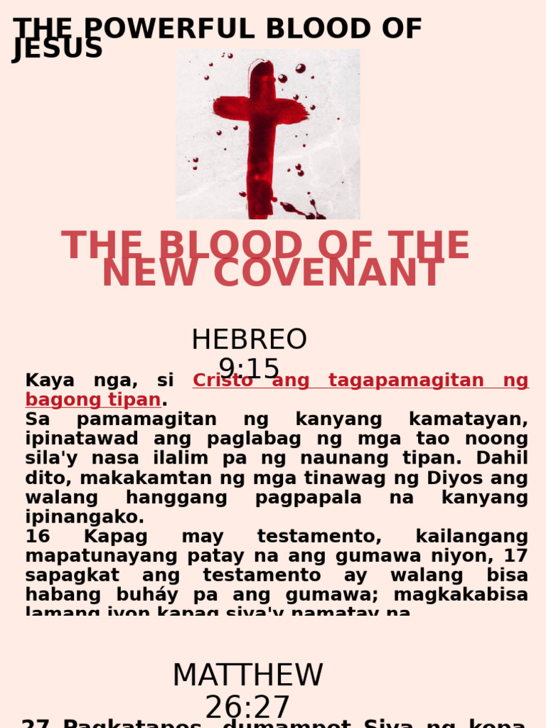 The New Covenant: Power of Jesus' Blood | PDF | Jesus | Covenant (Biblical)