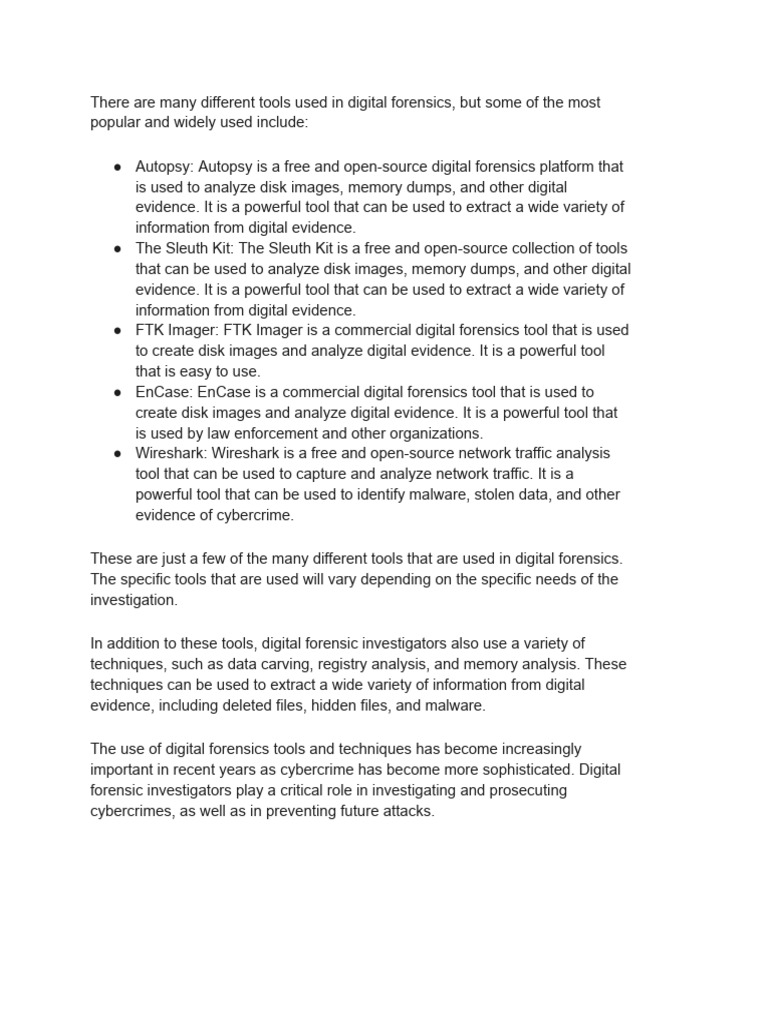 Essential Digital Forensics Tools Explained | PDF