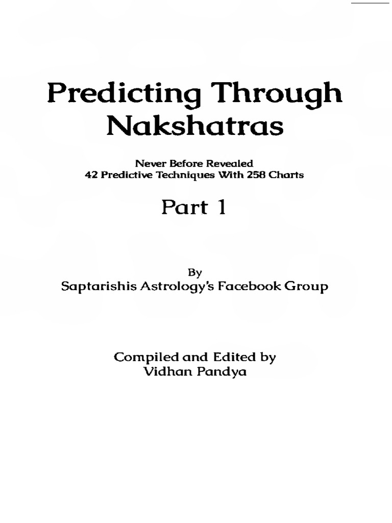 Sunil John - Predicting Through Nakshatras - Part 1 | PDF | Hindu ...
