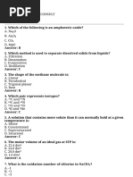Chemistry MCQ Questions and Answers PDF | PDF | Acid | Mole (Unit)