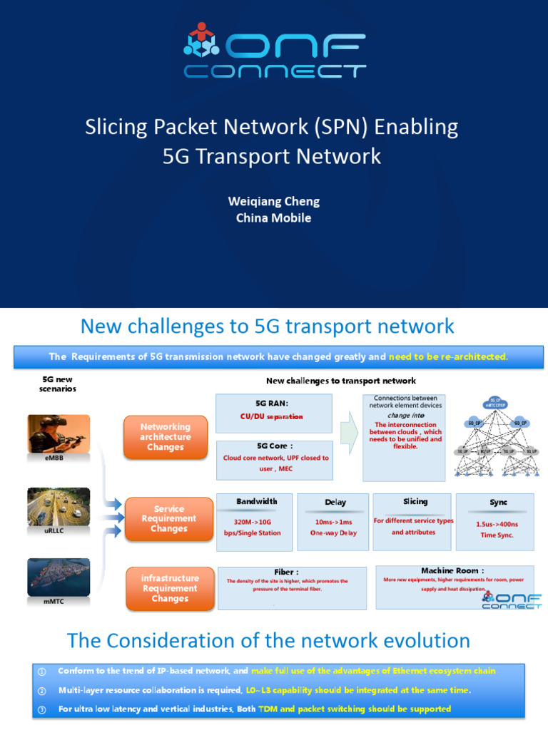 2.45pm Weiqiang Cheng Slicing Packet Network SPN Enabling 5G Transport Network | PDF | Computer ...