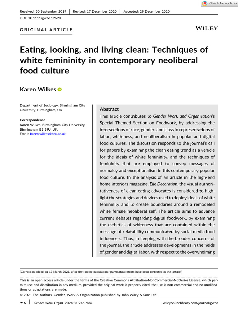 9 - Karen Wilkes - Eating, Looking, and Living Clean | PDF