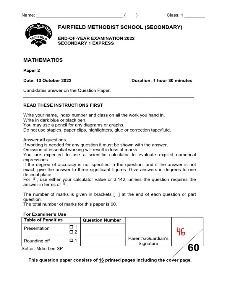 Fairfield Methodist School (Secondary) | PDF | I Pad | Significant Figures