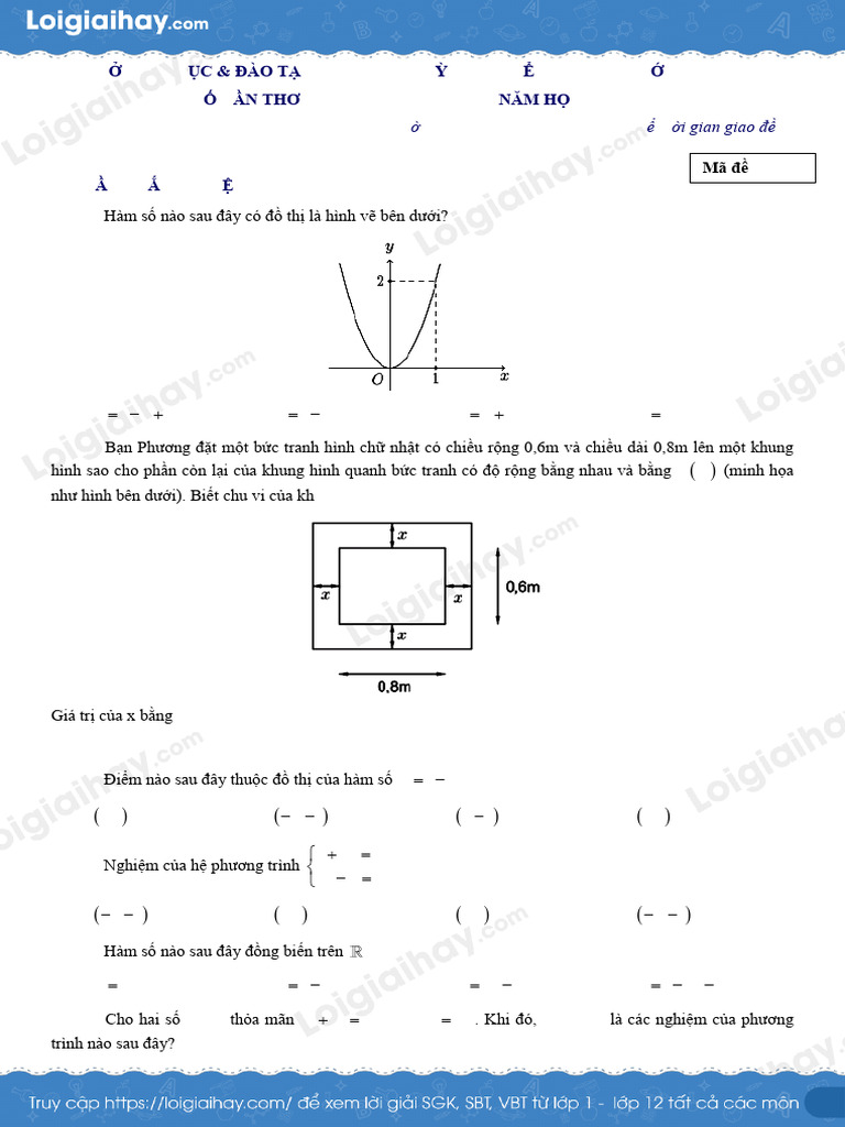 De Thi Vao 10 Mon Toan Can Tho 2023 Co Dap an Va Loi Giai Chi Tiet 1716624861 | PDF