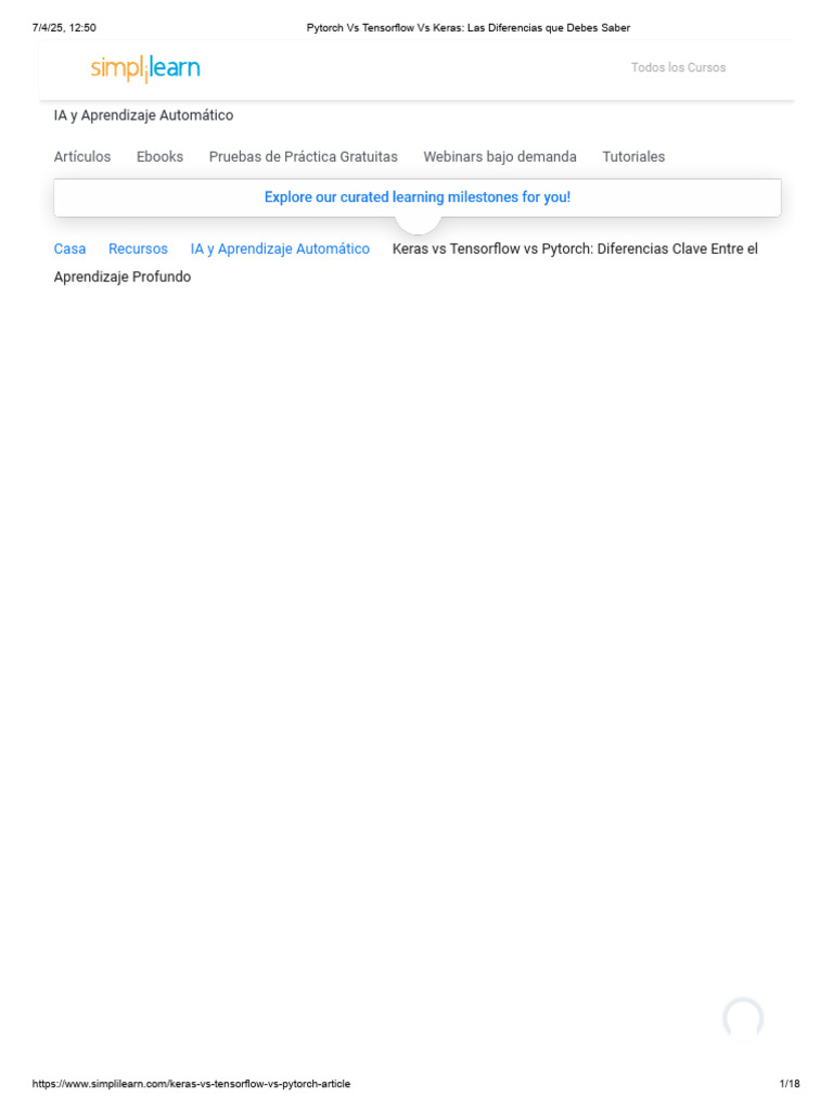 Pytorch Vs Tensorflow Vs Keras - Las Diferencias Que Debes Saber | PDF ...