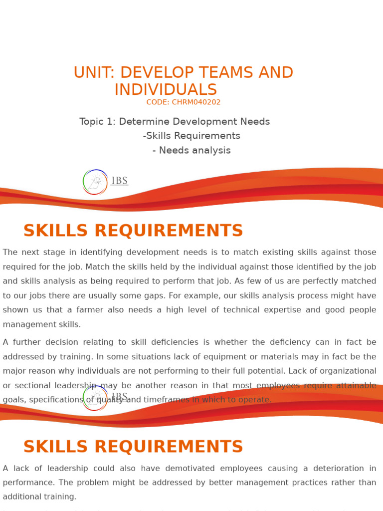 Topic 1b.SKILLS REQUIREMENTS & NEEDS ANALYSIS | PDF | Cognition | Business