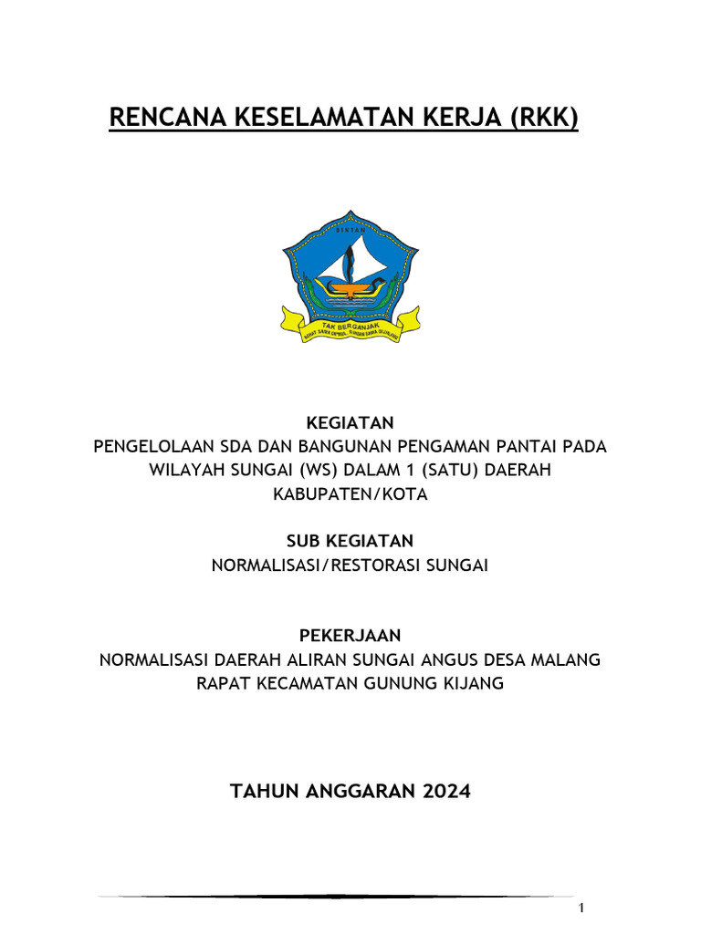 RKK Normalisasi Sungai Angus Rev01 | PDF