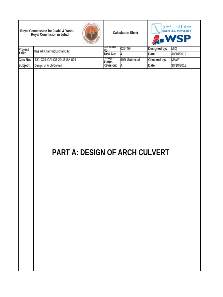 Arch Culvert Calculation | PDF | Bending | Strength Of Materials