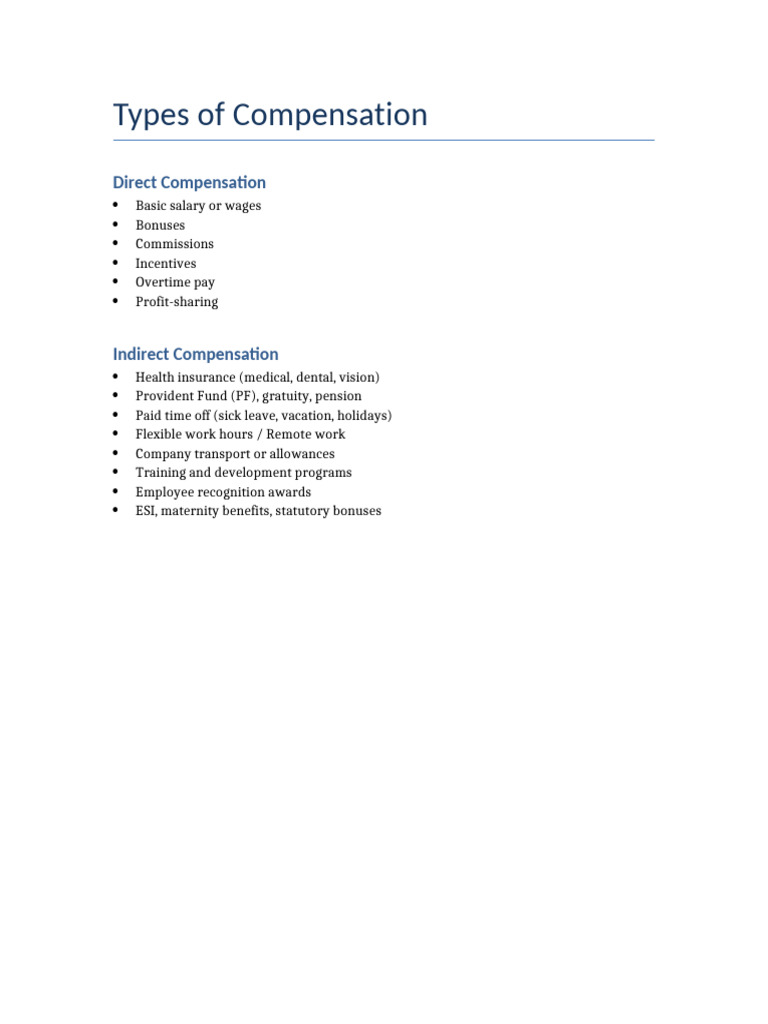 Formatted Types of Compensation | PDF