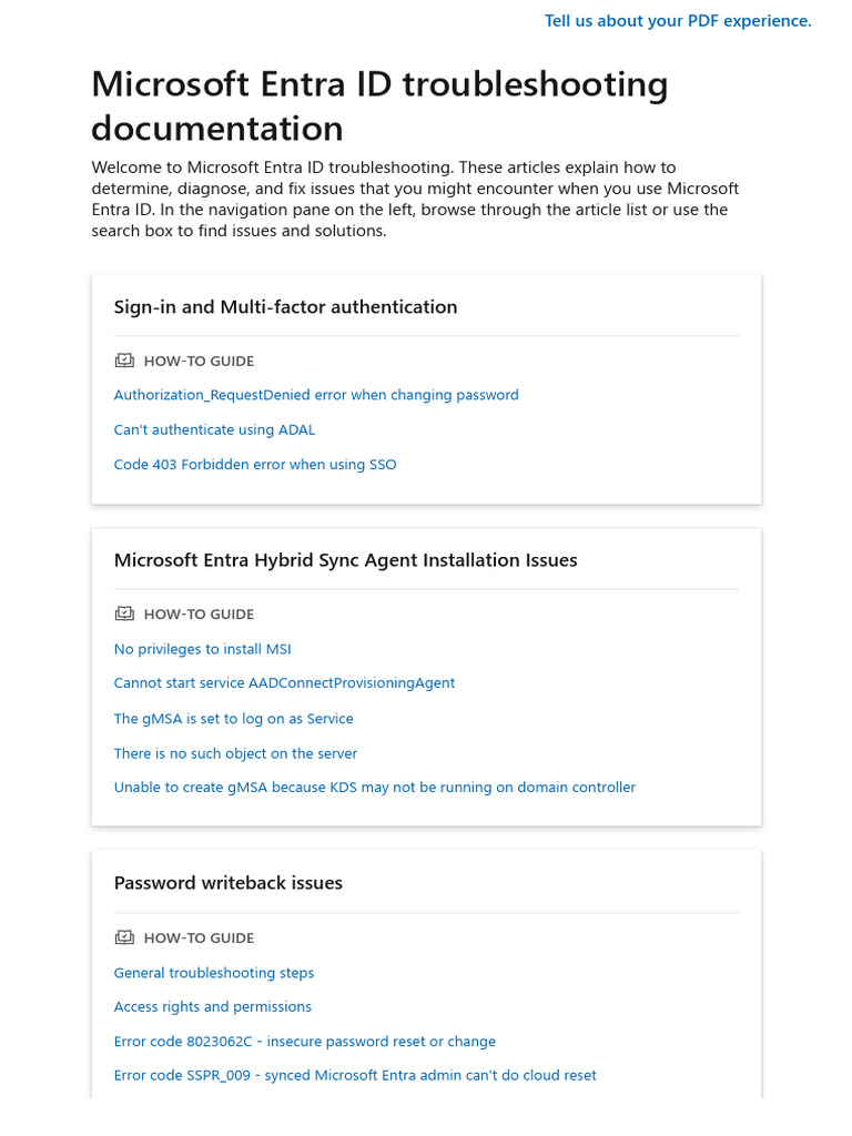 Troubleshoot Entra Entra Id | PDF | Active Directory | Proxy Server