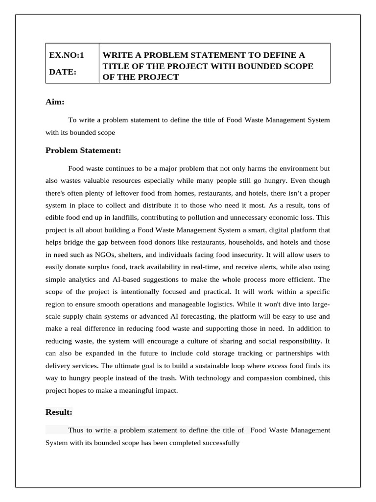 Food Waste Management System Overview | PDF | Use Case | Android ...