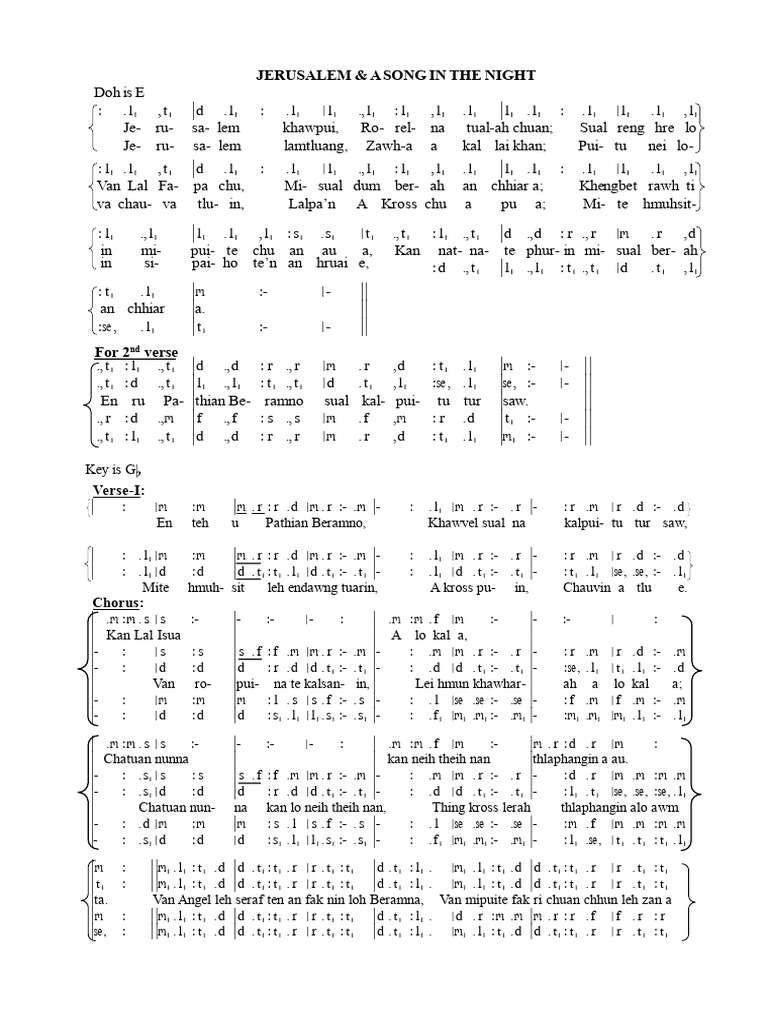 Jerusalem Song Lyrics and Arrangement | PDF