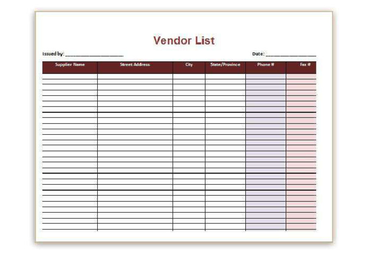 Supplier List Template | PDF
