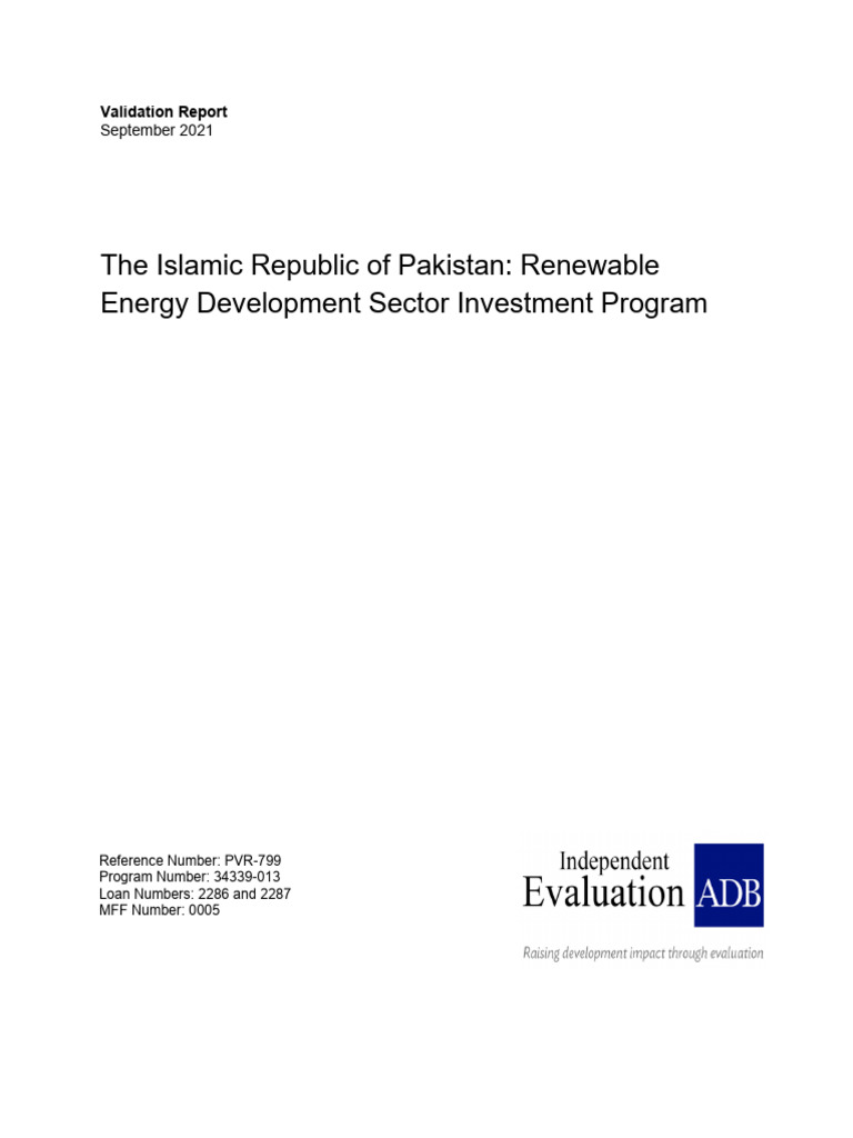 Renewable Energy Development Sector Improvement Program | PDF | Asian ...