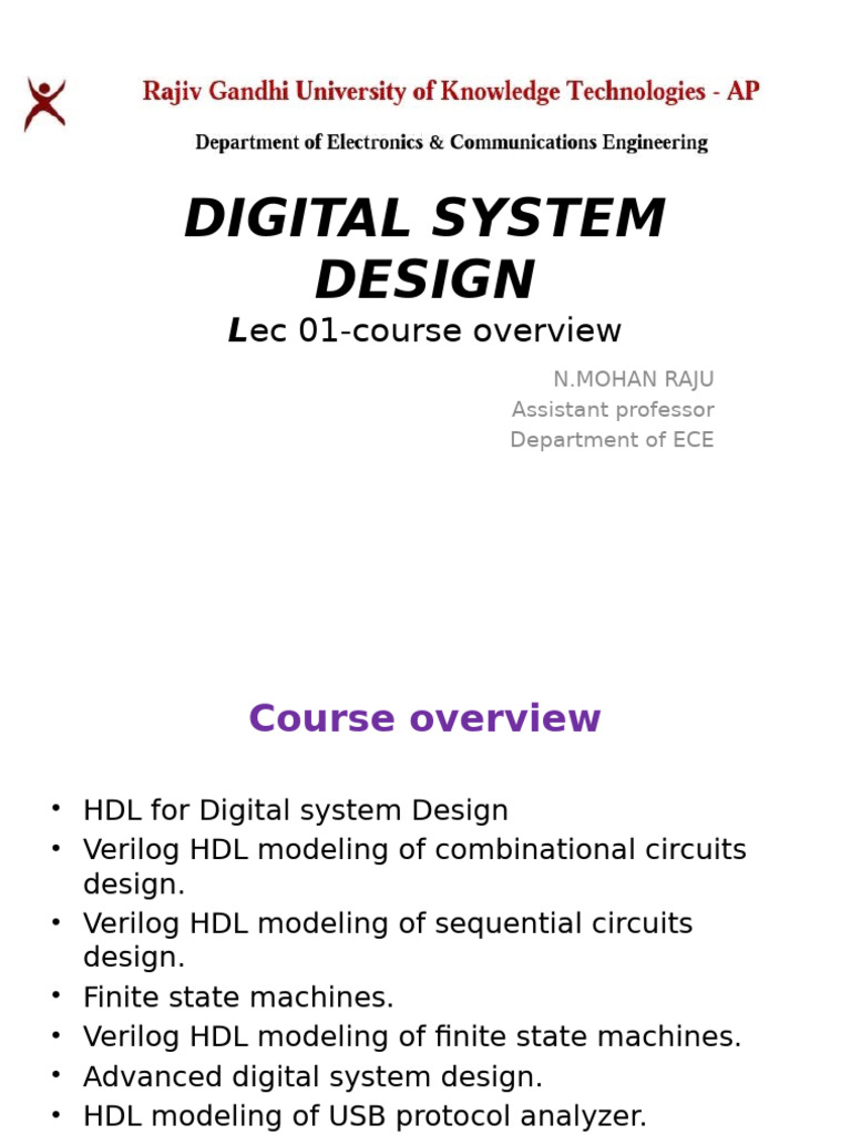 1.overview of DSD Course | PDF | Integrated Circuit | Very Large Scale ...