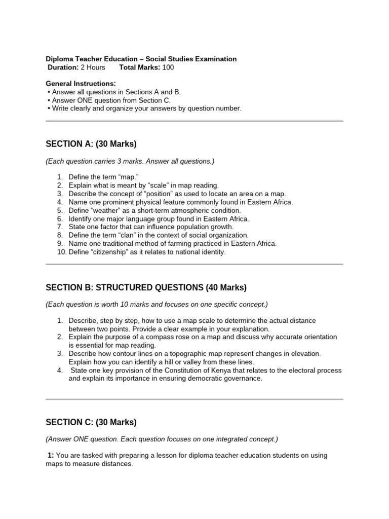 DPTE Social Studies Exam Guide | PDF
