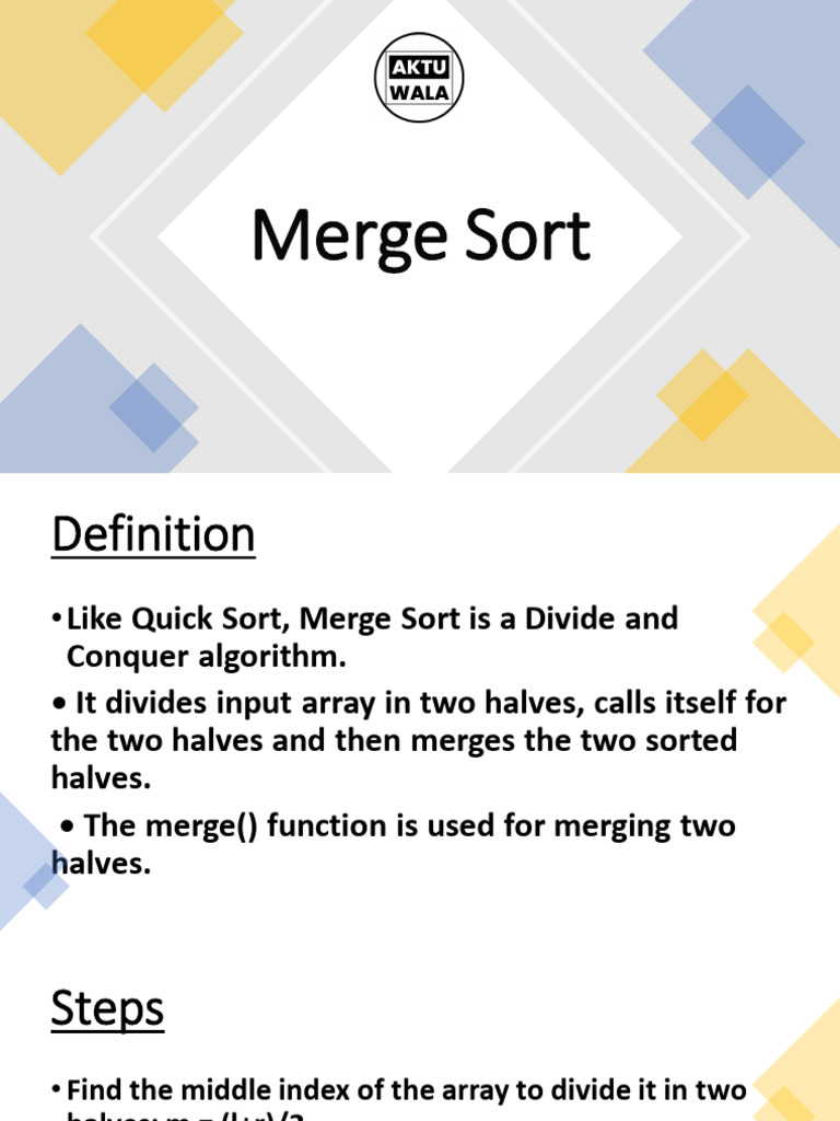Understanding Merge Sort Algorithm | PDF