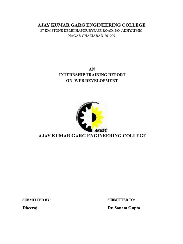 Final Internship Report Dheeraj - Google Docs | PDF | Java Script ...