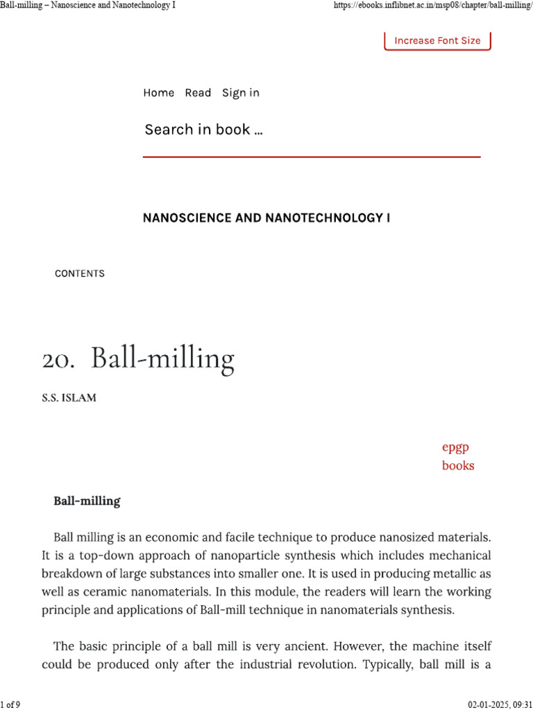 Ball Milling in Nanotechnology | PDF