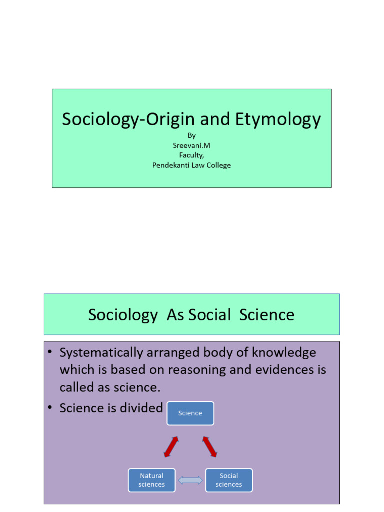 Etymology and Origin of Sociology | PDF | Sociology | Social Sciences