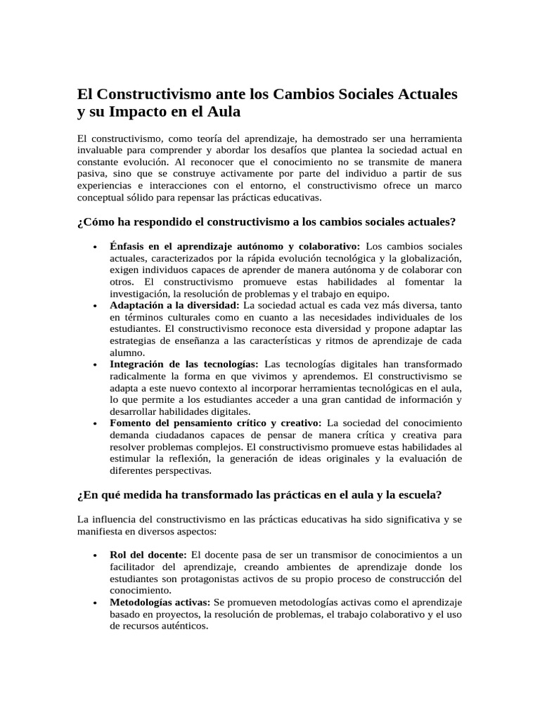Constructivismo Vs Conectivismo. | PDF | Constructivismo (filosofía de la educación) | Enseñando