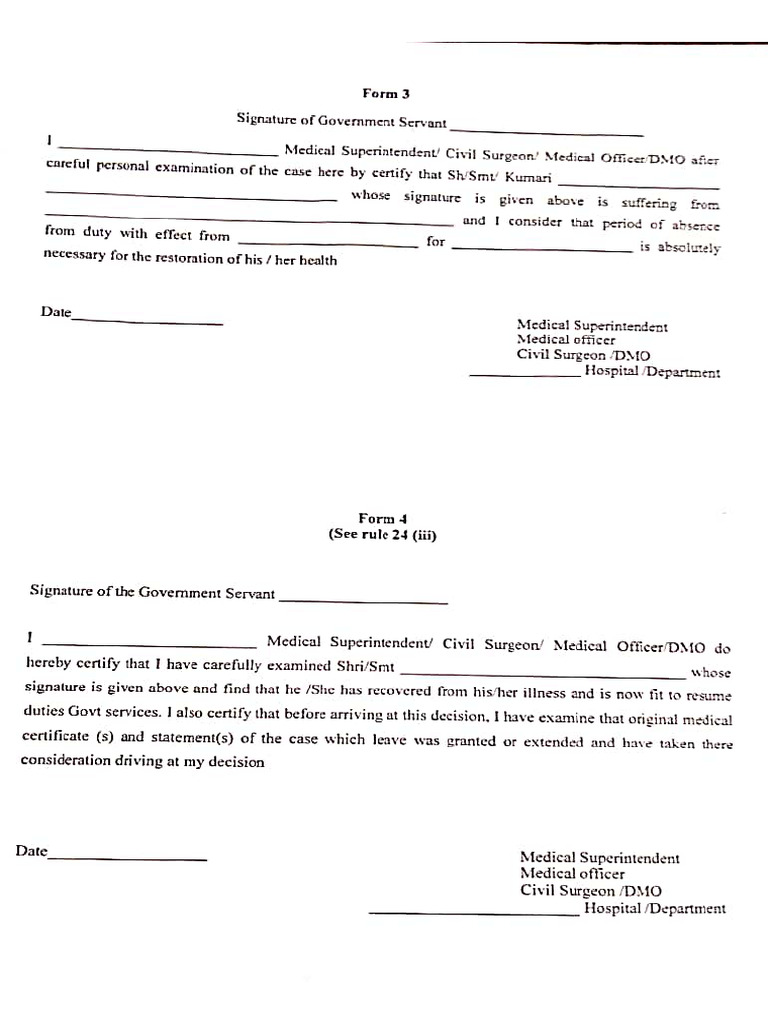 Medical Leave Form | PDF
