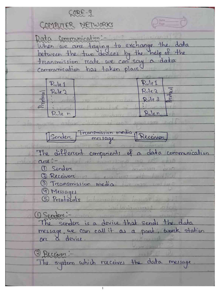 COMPUTER NETWORKS Class Notes | PDF