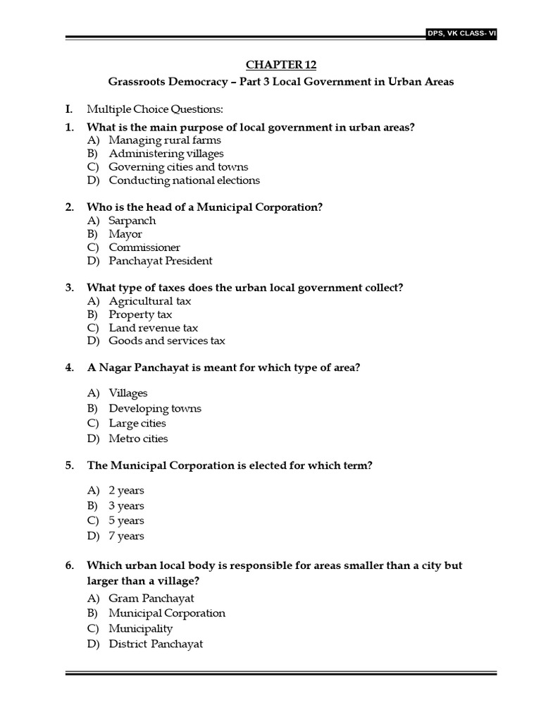Grassroots Democracy: Urban Local Government | PDF | Government