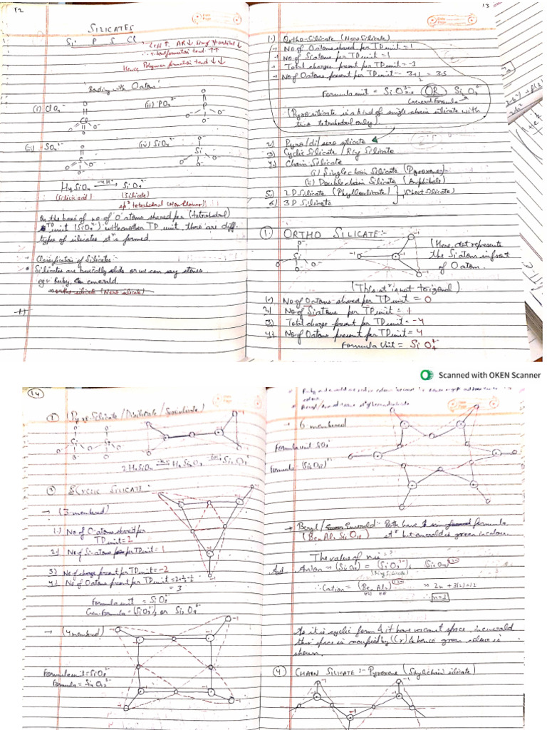 Silicates Short Notes JEE NEET | PDF