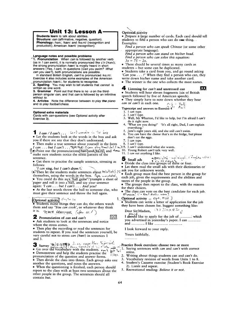 New Cambridge English Course 1 Teacher's Book Part 4 | PDF