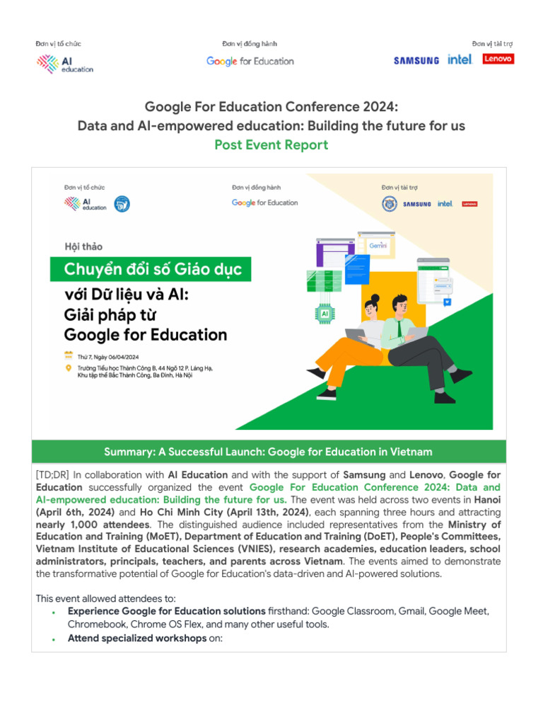 [Sample] GfE AI Conferece Report- Le Ngoc Ky Duyen | PDF | Ho Chi Minh ...