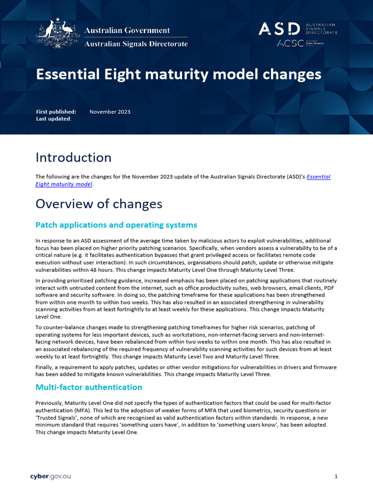 Essential Eight Maturity Model Update 2023 | PDF | Operating System ...