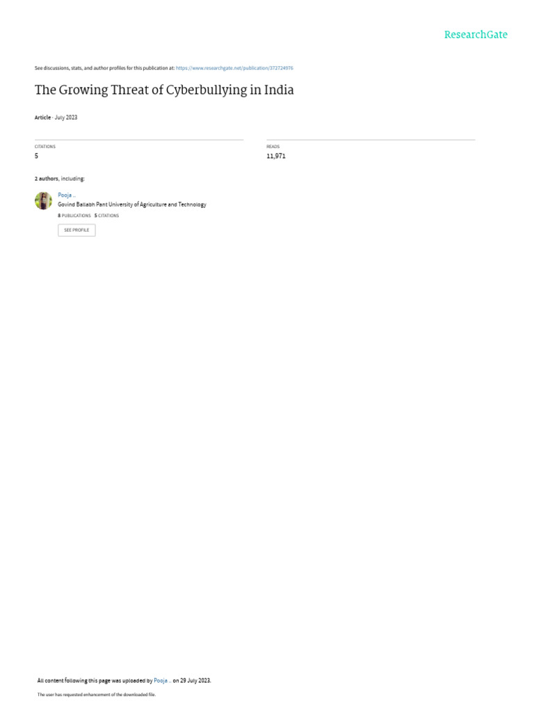 Review Paper On Cyberbullying | PDF | Cyberbullying | Bullying