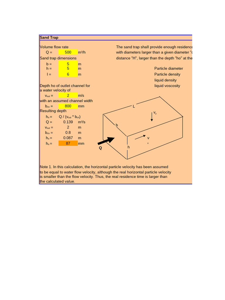 Sand Trap Design and Flow Calculations | PDF | Metrology | Physical ...