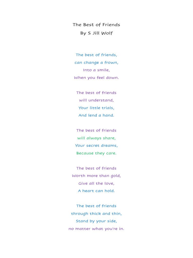 The Best of Friends Poem | PDF