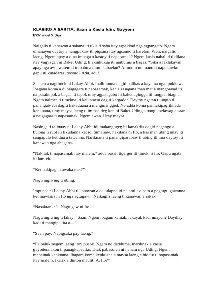 Klasiko A Sarit | PDF