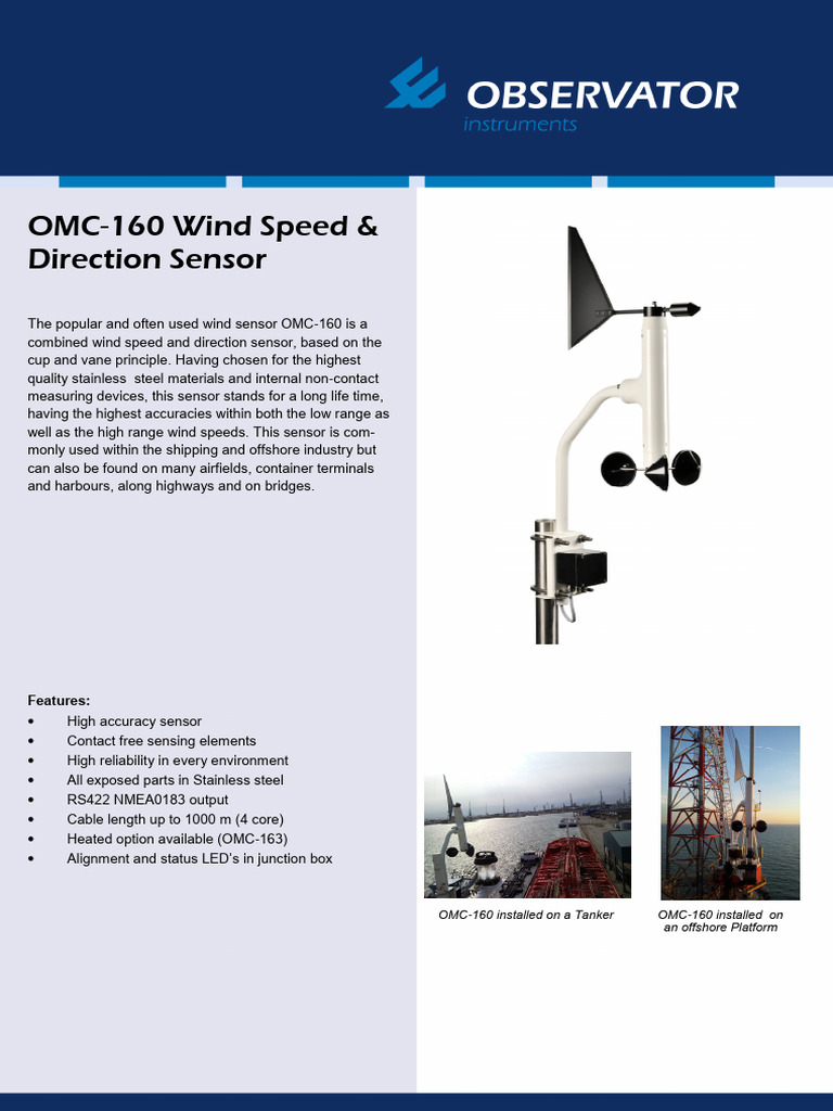 Brochure OMC-160 Wind Sensor | PDF | Equipment