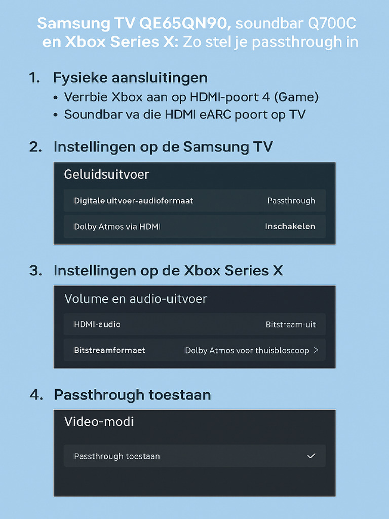 Instellen Passthrough Samsung en Xbox | PDF